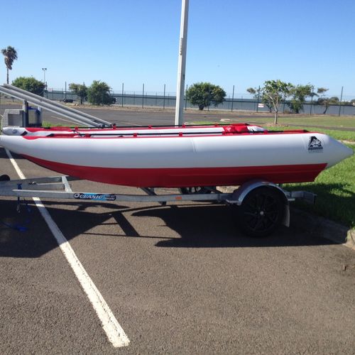 Inflatable catamaran - 4.4m Aquacat - Aquarius Inflatables - outboard ...