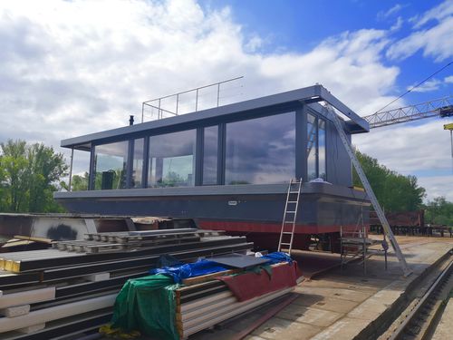 Inboard houseboat - BARKMET BOATS - outboard / solar powered / diesel