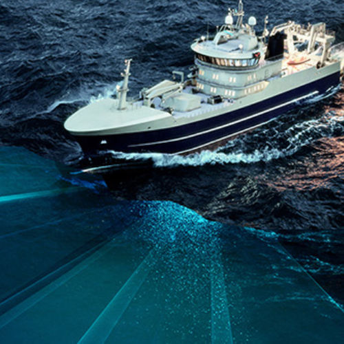 Ship sonar - SN90 - Simrad - side scan / electronic