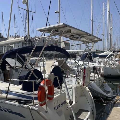 Sailboat arch - MPI-INOX - custom / with davit / for solar panels