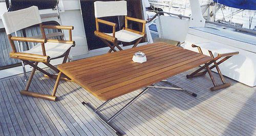 Boat table - Rocapina - CASAMARE - for yacht / adjustable / folding