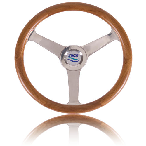 Teak power boat steering wheel - 50 - Stazo marine equipment bv - design
