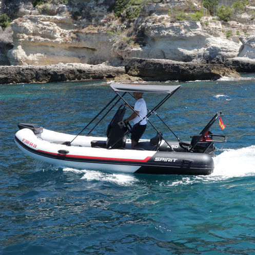 Outboard inflatable boat - 350S - AquaSpirit - rigid / open / center ...