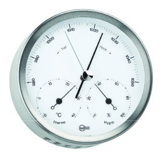 Analog barometer - 317M - Barigo - thermometer / stainless steel ...