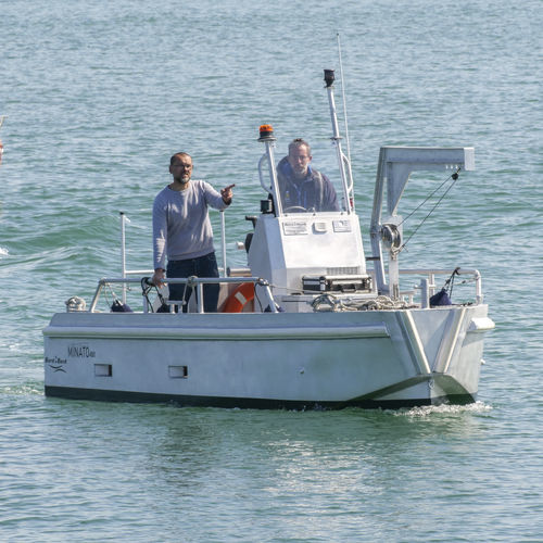 Work boat - Minato 480 - BORD A BORD - catamaran / outboard / aluminum