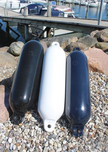 Boat fender - 312L - DAN-FENDER - cylindrical / black / blue