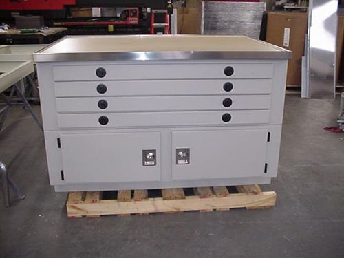 Ship chart table - NOAA - Quality Metal Works - fixed / steel