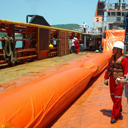 Pollution control boom - Offshore - Versatech Products - inflatable ...
