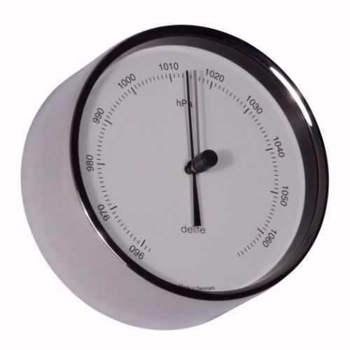 Analog barometer - 608502 - Delite - stainless steel / white