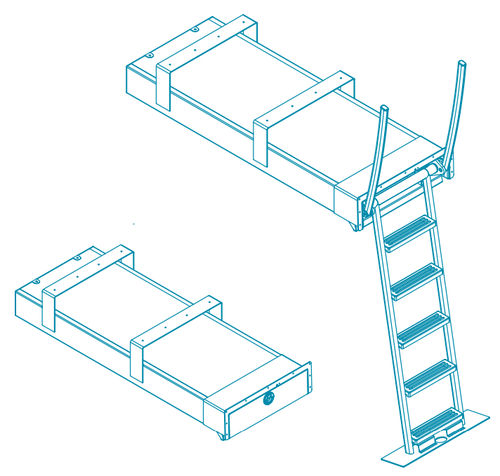 Boat ladder - 01.076 series - TR INOX - retractable / swim / transom-mount