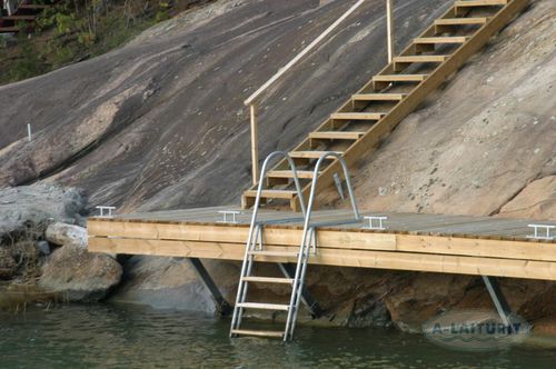 Swim ladder - 081050 - A-Marinas - for docks / immersed / stainless steel