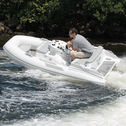 Inboard inflatable boat - 10 - Ribjet U.S.A. - rigid / open / side console