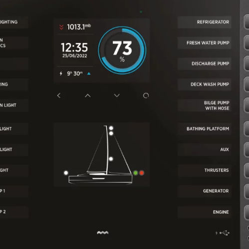 Yacht monitoring and control panel - NEREIDE 3 - SIMARINE - for sailboats / for battery ...