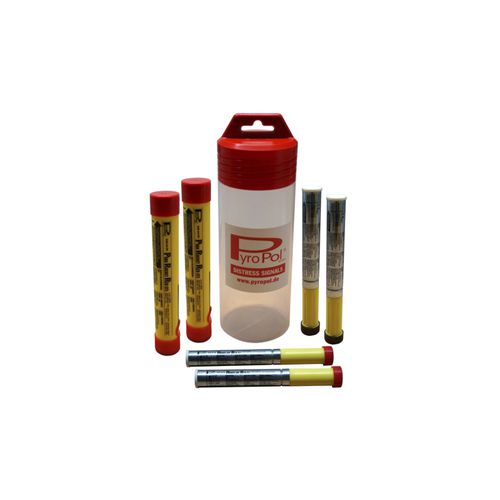 Coastal distress kit for boats (hand-held flares and smoke signals ...