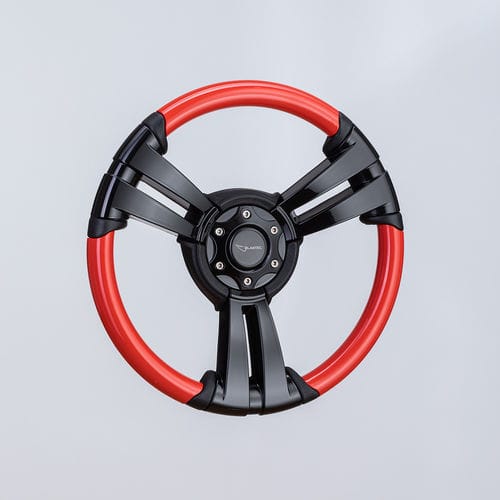 Polyurethane-coated power boat steering wheel - SW0029V1 blk/red ...