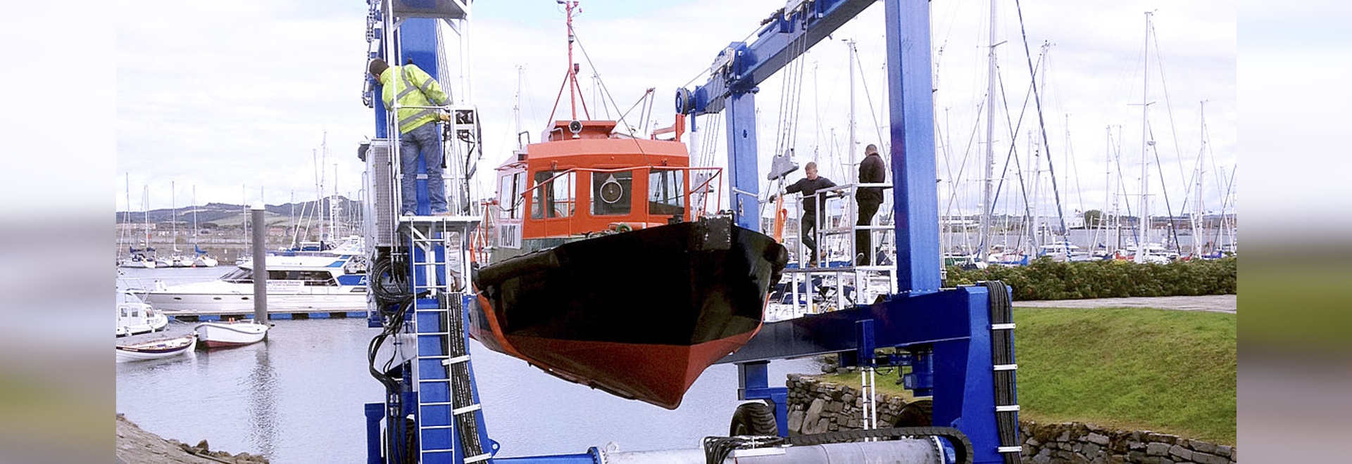New Slipway Hoist for Troon Yacht Haven - Wise Boat Hoists
