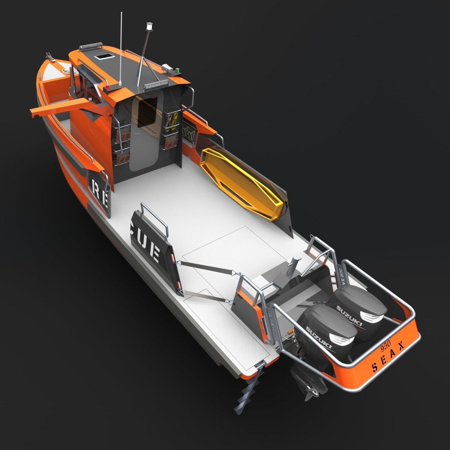 Barco profissional barco salva-vidas - 950R - SEAX BOATS - com motor de ...