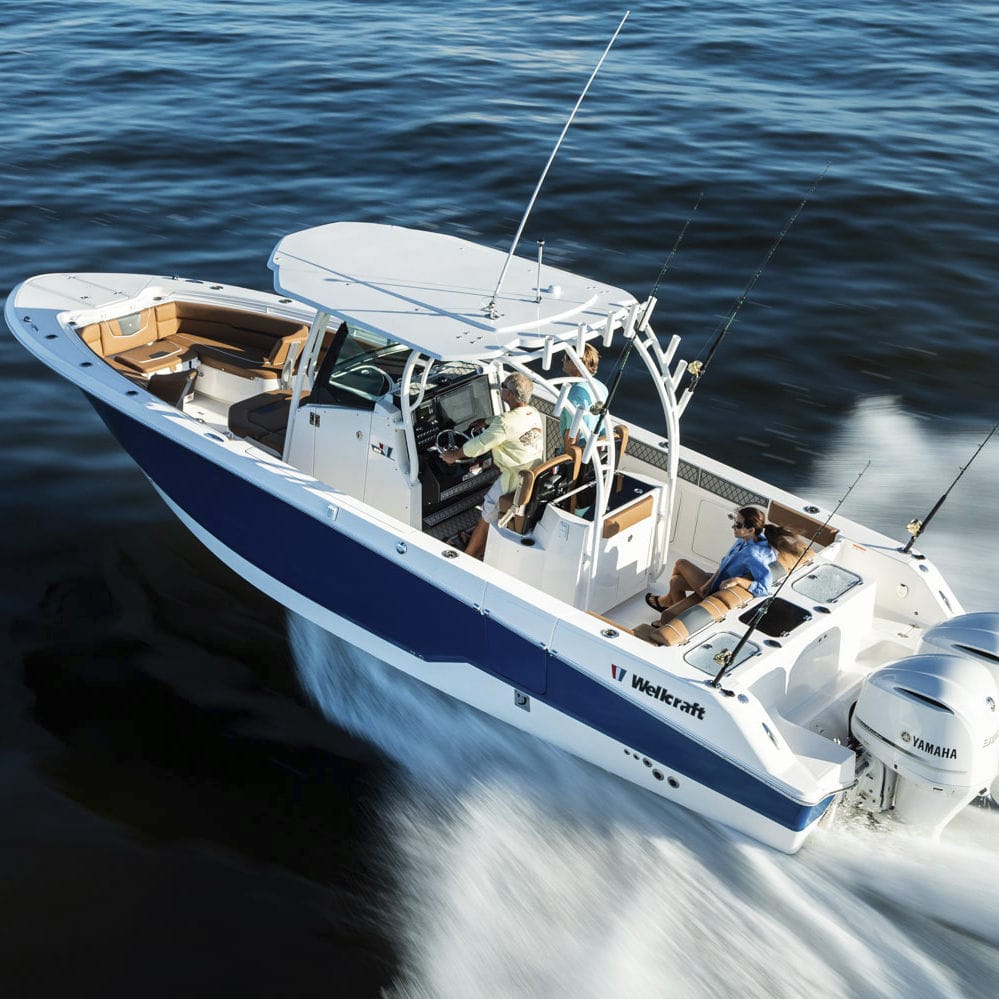 Lancha de console central com motor de popa - 302 FISHERMAN - Wellcraft ...