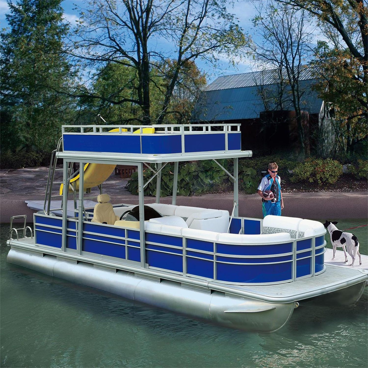 Pontoon boat com motor de popa - series-25ft - Kinocean® Boat ...