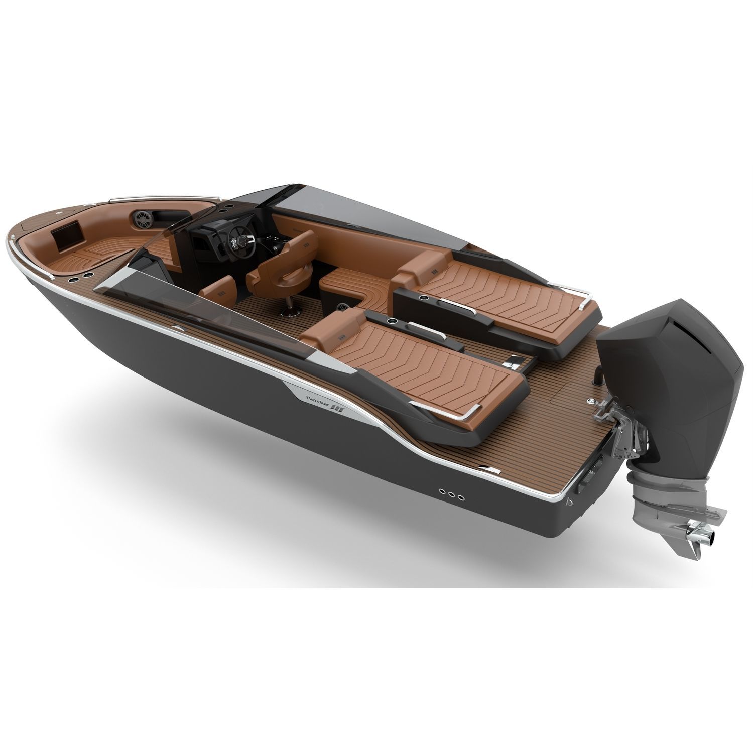 Lancha de proa aberta com motor de popa - F23 - Fletcher Boats - com ...