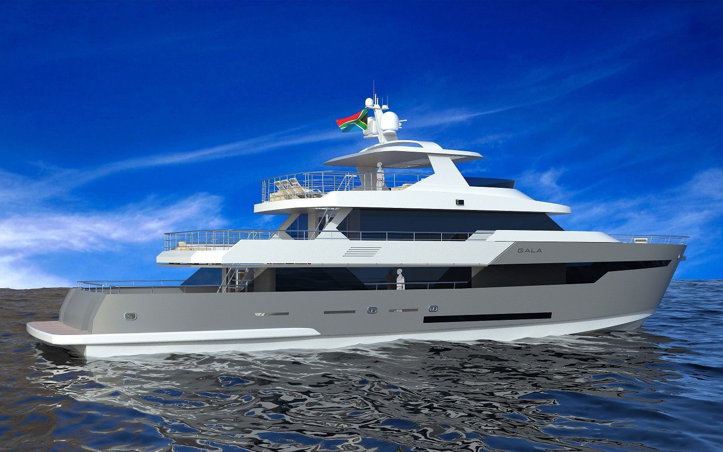 Iate a motor de cruzeiro - 30m - Brythonic Yachts - em alumínio