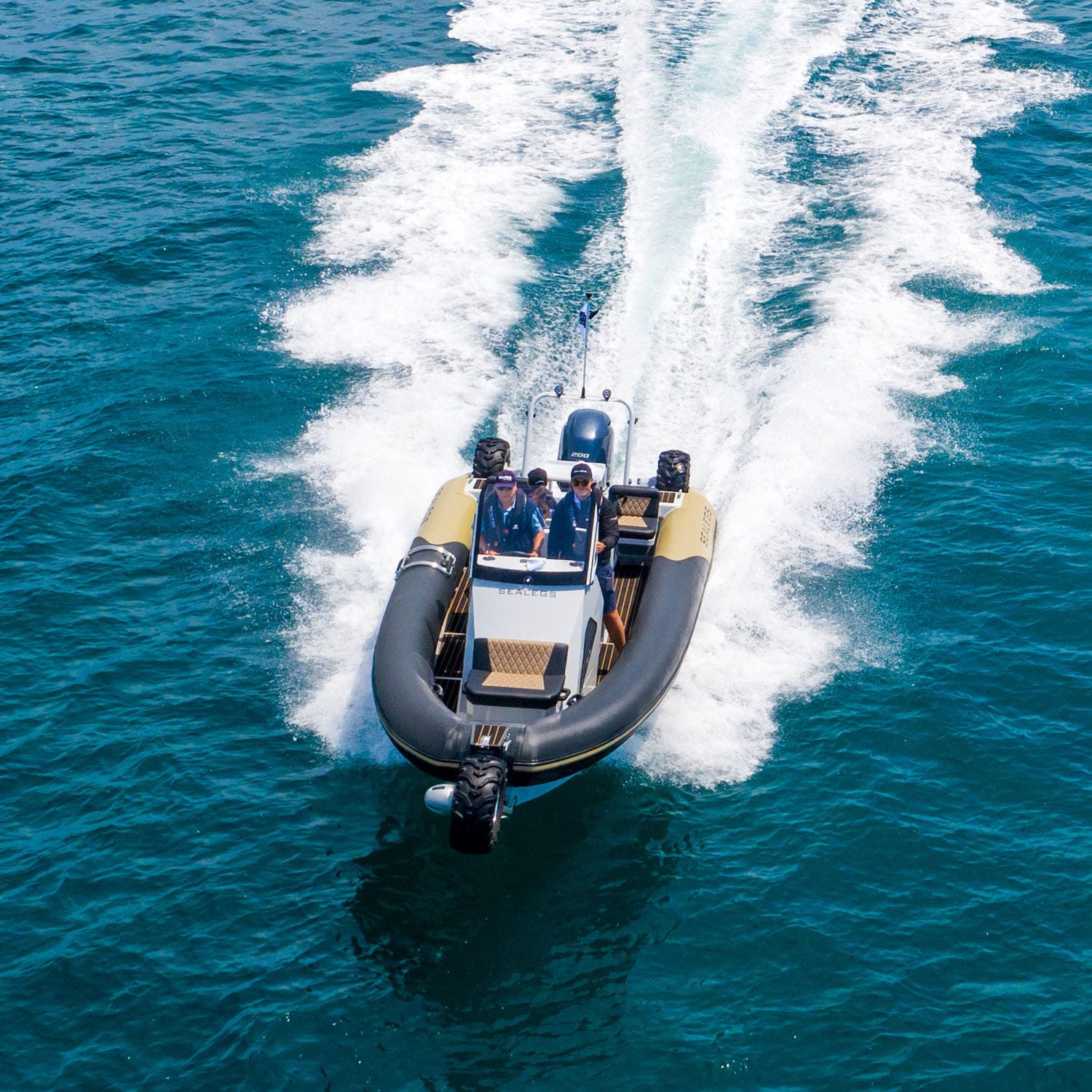 Barco inflável com motor de popa - 7.5M - Sealegs International Limited ...