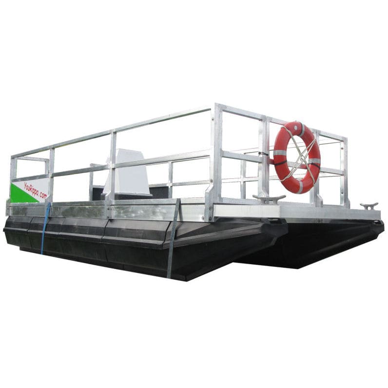 Pontoon boat com motor de popa - MOVING CRAFT - Marina Dock Systems ...